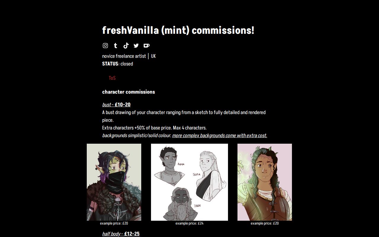 freshVanilla commissions